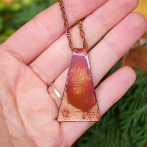 Earthy Pendant copper Necklace Enamel Jewelry Boho Jewelry Handmade ...