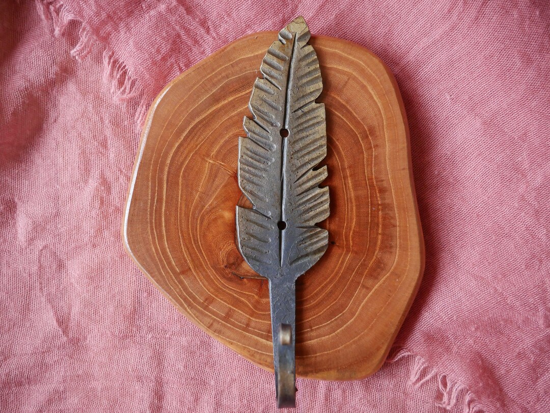 Feather Hook * Hand Forged Hook * Blacksmith Made Hook * Decorative ...