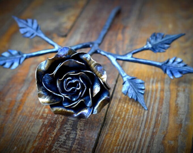 Metal Rose * Steel Rose * Rose Art * Bloom Sculpture * Blacksmith Made ...