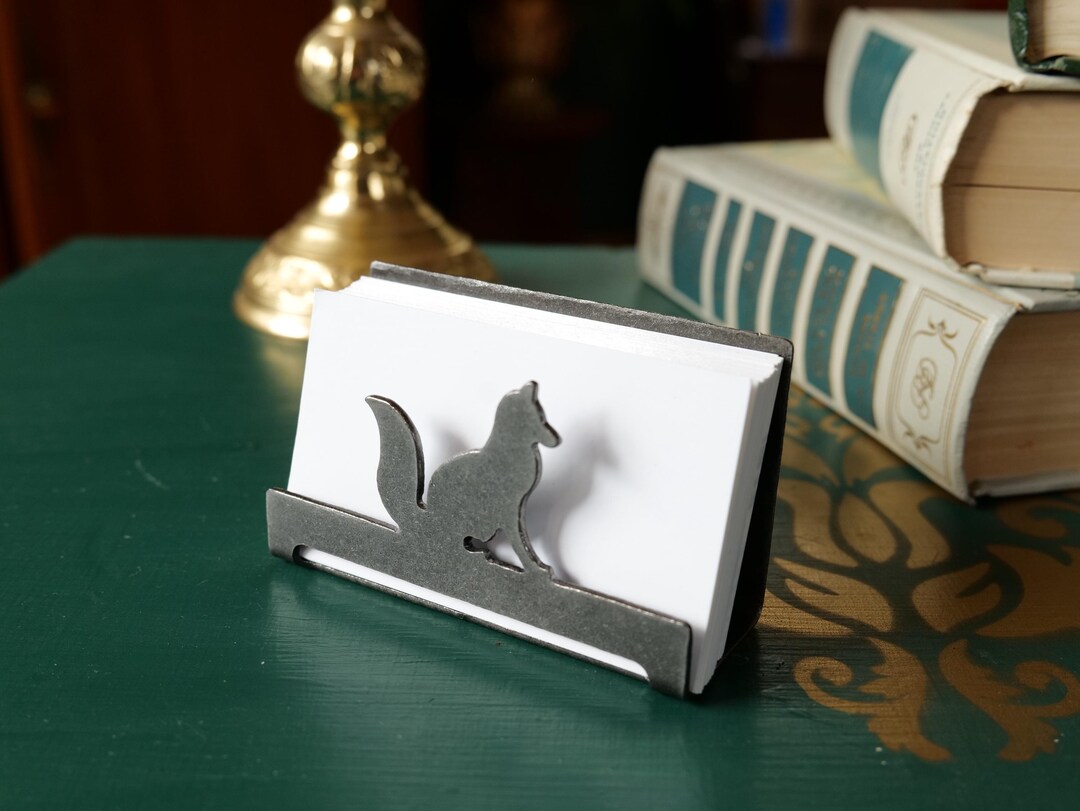 Fox Business Card Holder for Desk * Business Card Display * Handmade ...