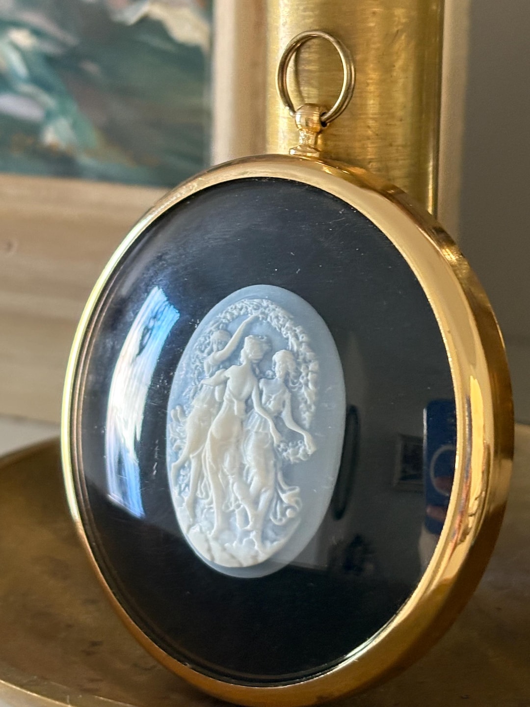 Vintage Peter Bates “three Graces” Cameo Light Blue Jasperware Wedgwood ...