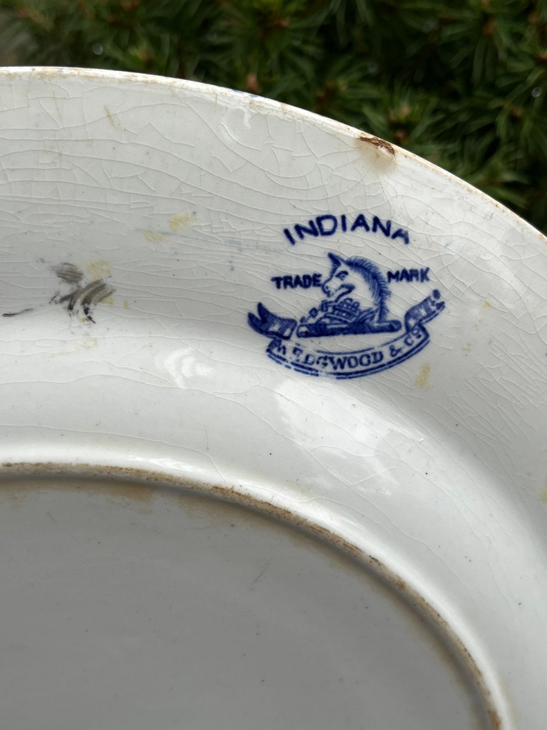 Antique Wedgwood Indiana Dinner Plate: Victorian Blue Floral Decor - Etsy