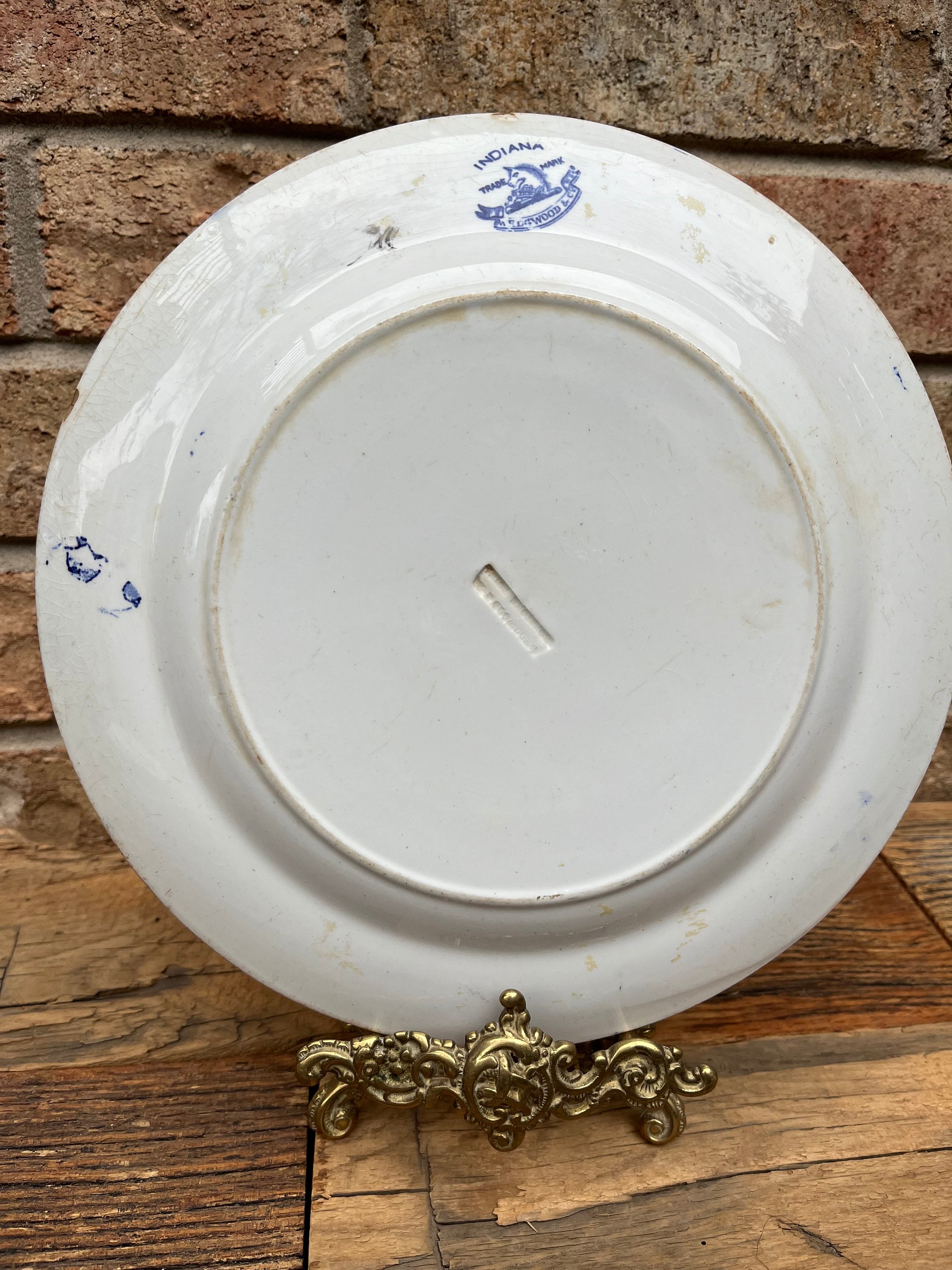 Antique Wedgwood Indiana Dinner Plate: Victorian Blue Floral Decor - Etsy