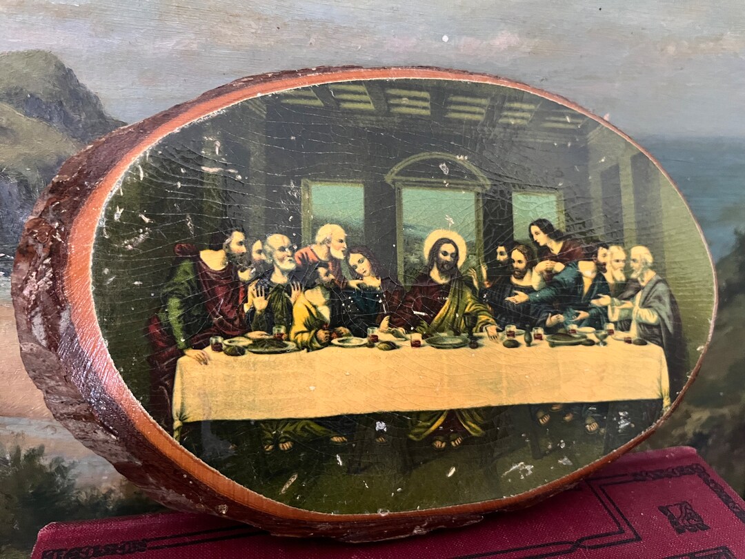 Vintage "last Supper" Lithograph on Cedar Wood by J.B. Deere - Etsy