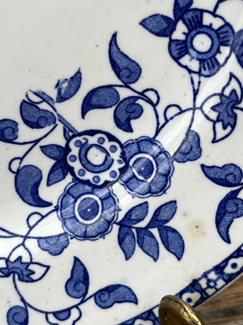 Antique Wedgwood Indiana Dinner Plate: Victorian Blue Floral Decor - Etsy