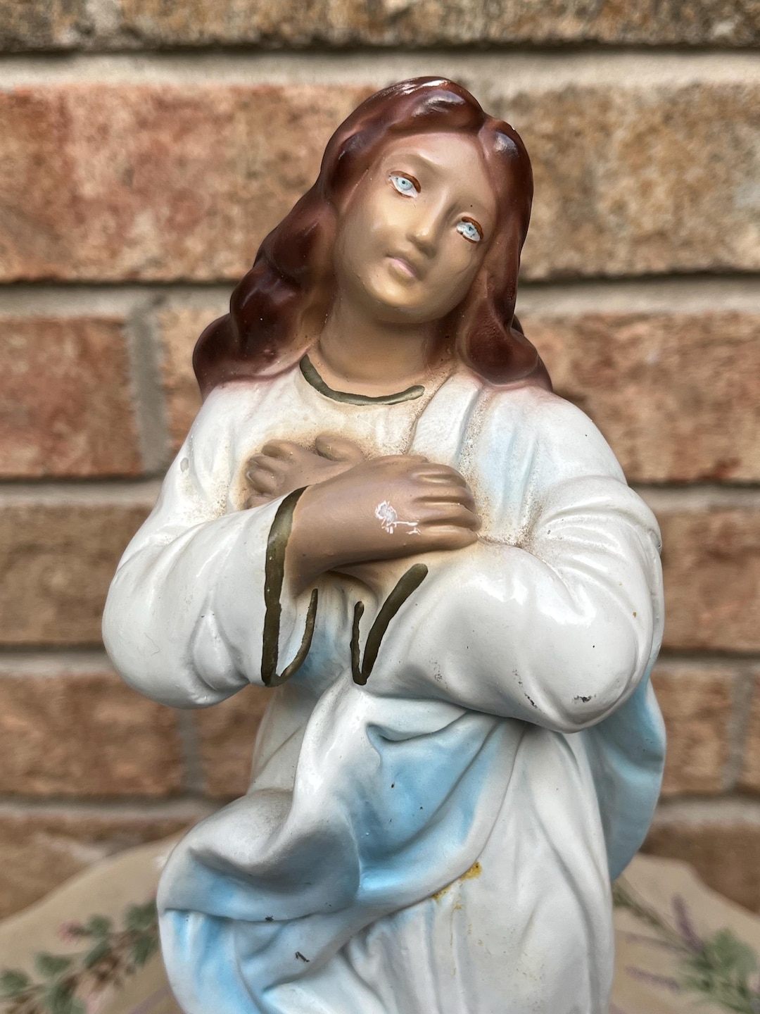 Vintage Assumption of Mary Chalkware Statue: Italian Virgin Mary ...