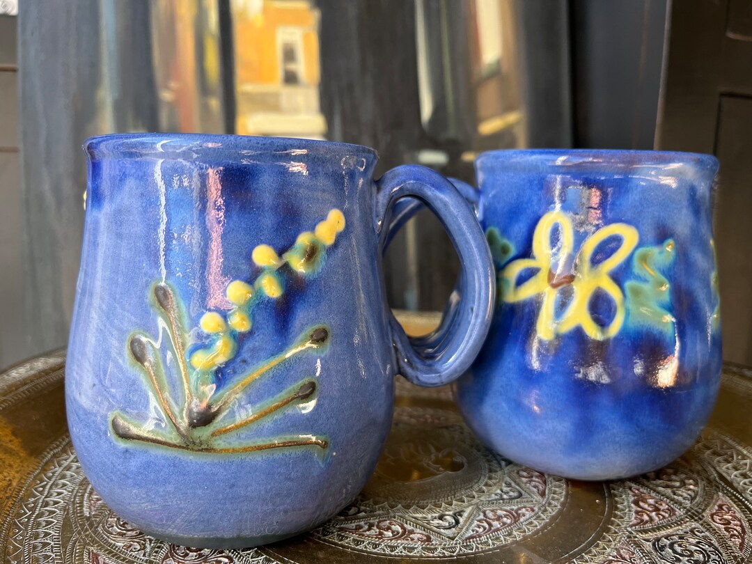 Set of 2 Vintage Earthworks Pottery Barbados Coffee Mugs. Studio ...
