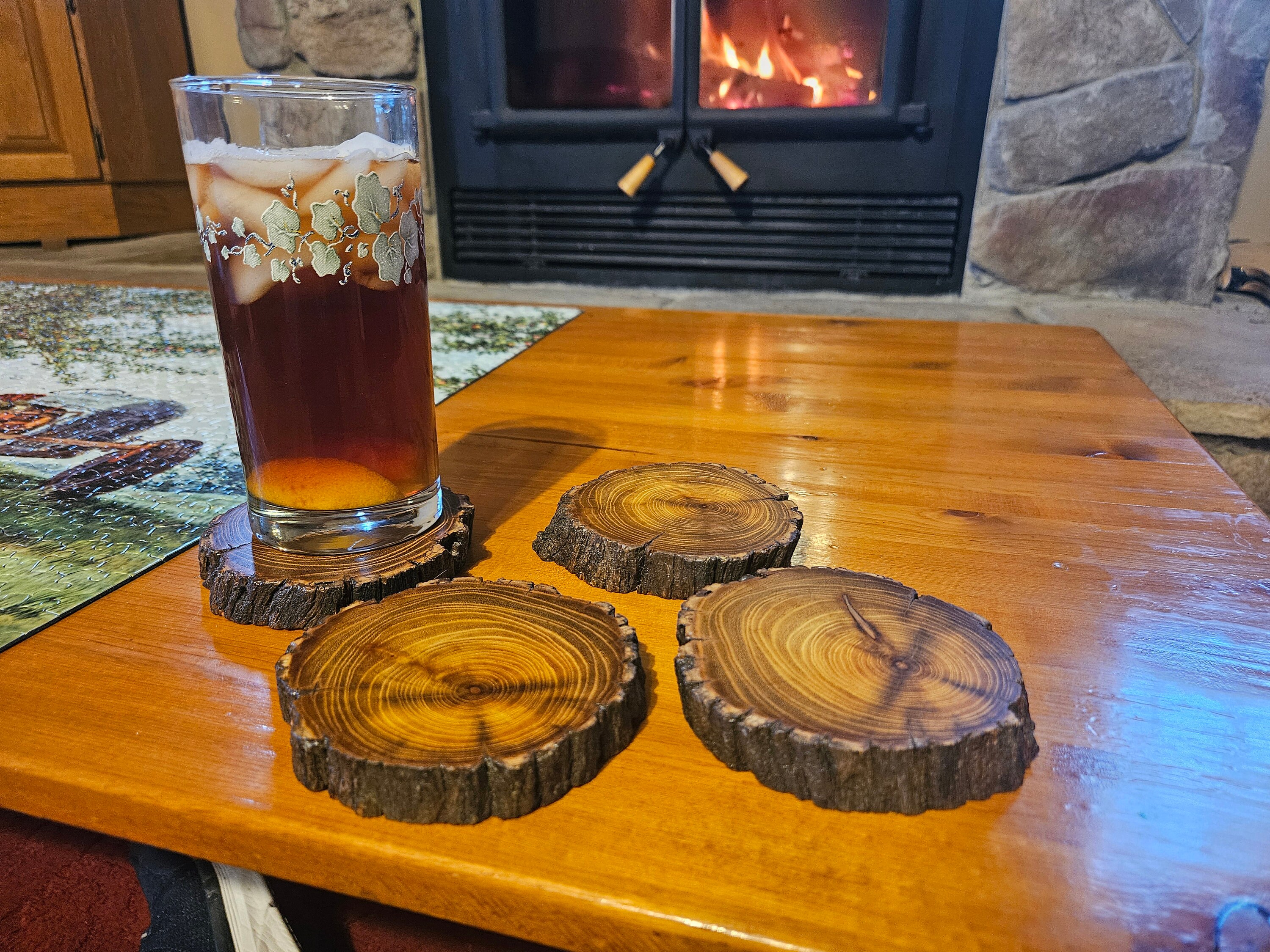 Hedge Wood Coasters - Osage Orange - Live Edge - Sealed - Free Shipping ...