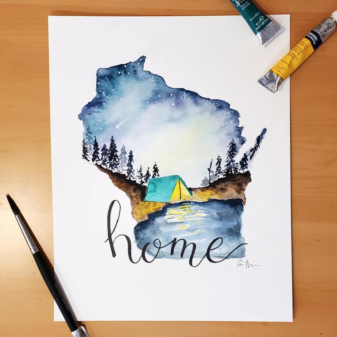 Custom State Watercolor Painting | State Wall Art - Etsy