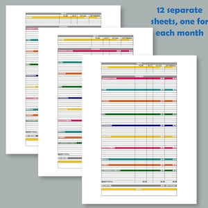 12 Month Budget Planner & Expenses Tracker Kit - Instant Download ...