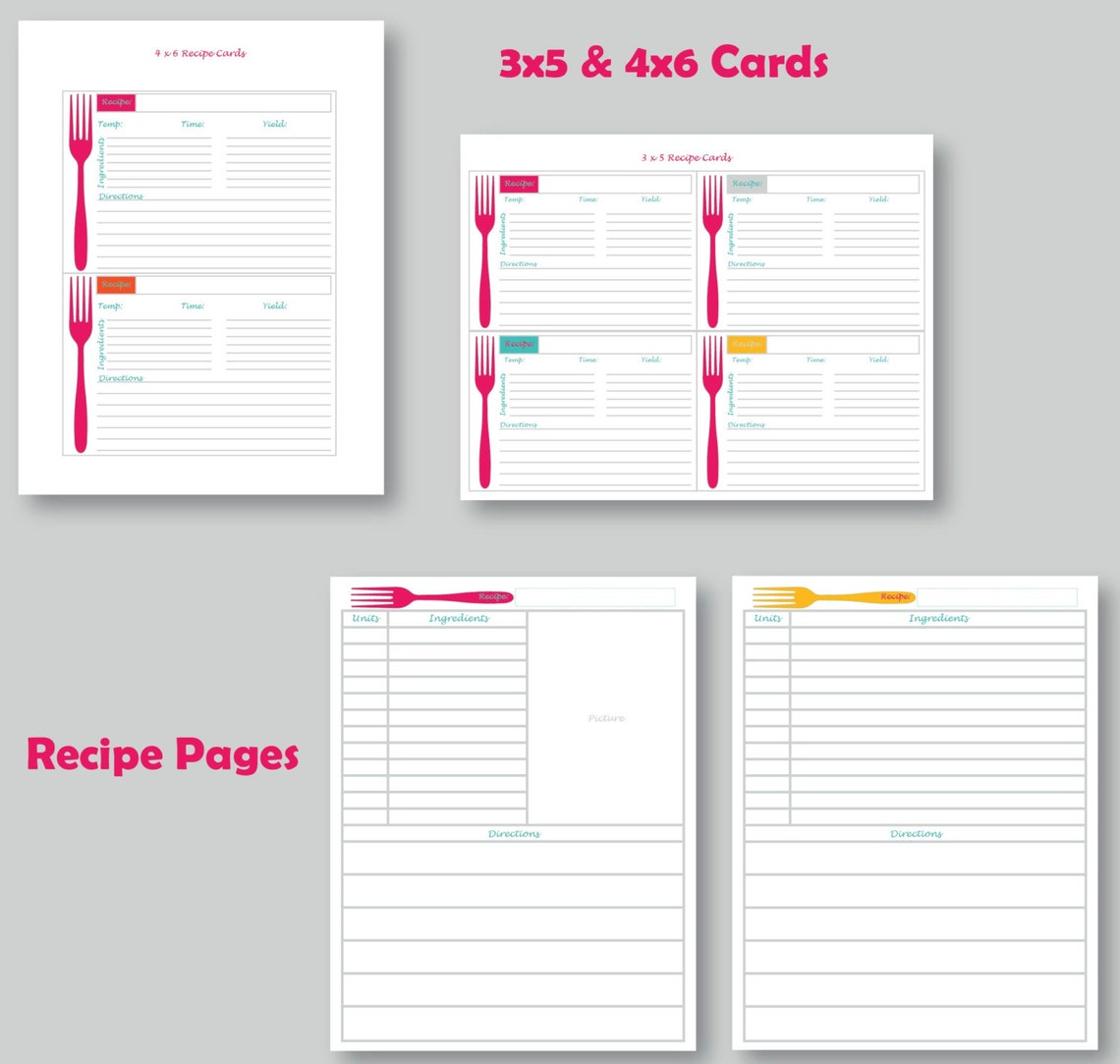 Recipe Binder Kit - Instant Download to Organize Your Kitchen in Spring ...