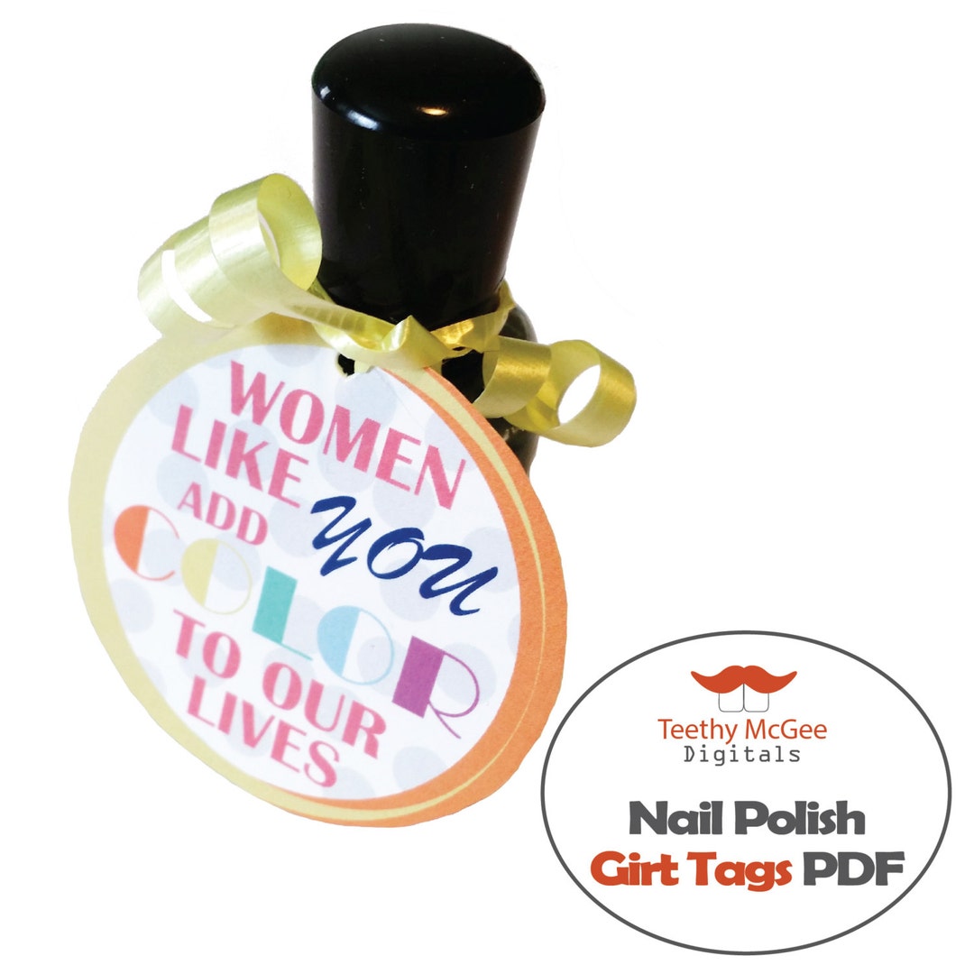 Nail Polish Gift Tags for Bridal Shower Favors - Instant Download ...