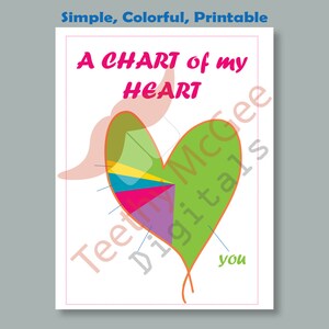 Printable Love Card - PDF Instant Downloadable File - Chart of My Heart ...