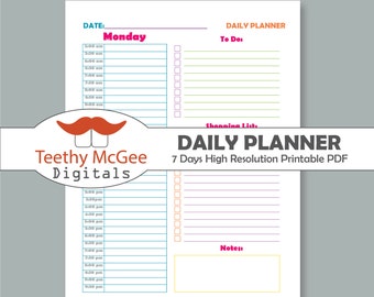 7 Daily Organizers Instant Download Printable Organization | Etsy