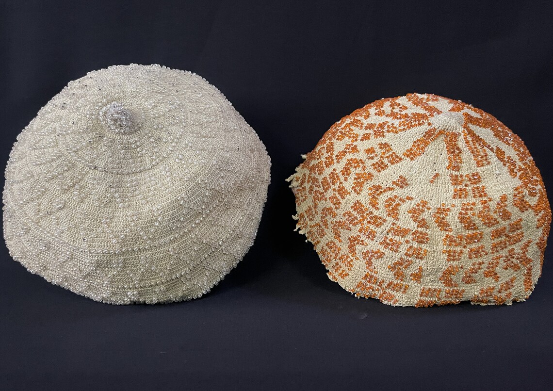 Syrian - Druze Ceremonial Religious Glass Beaded Hats - Shipping ...