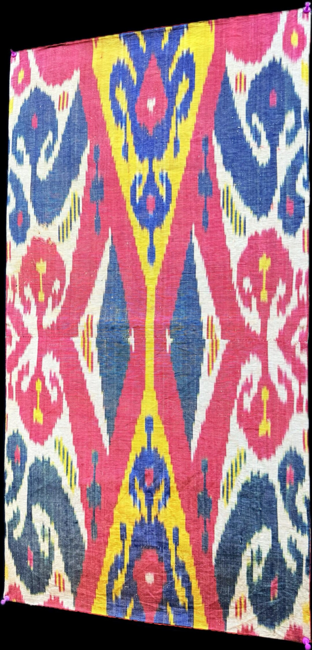 Antique Uzbekistan Silk Adras İkat Fragment - Shipping İncluded. (30.5 ...