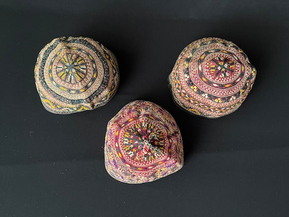 Antique Traditional Turkmen Hats & Skullcaps - Free S… - Gem