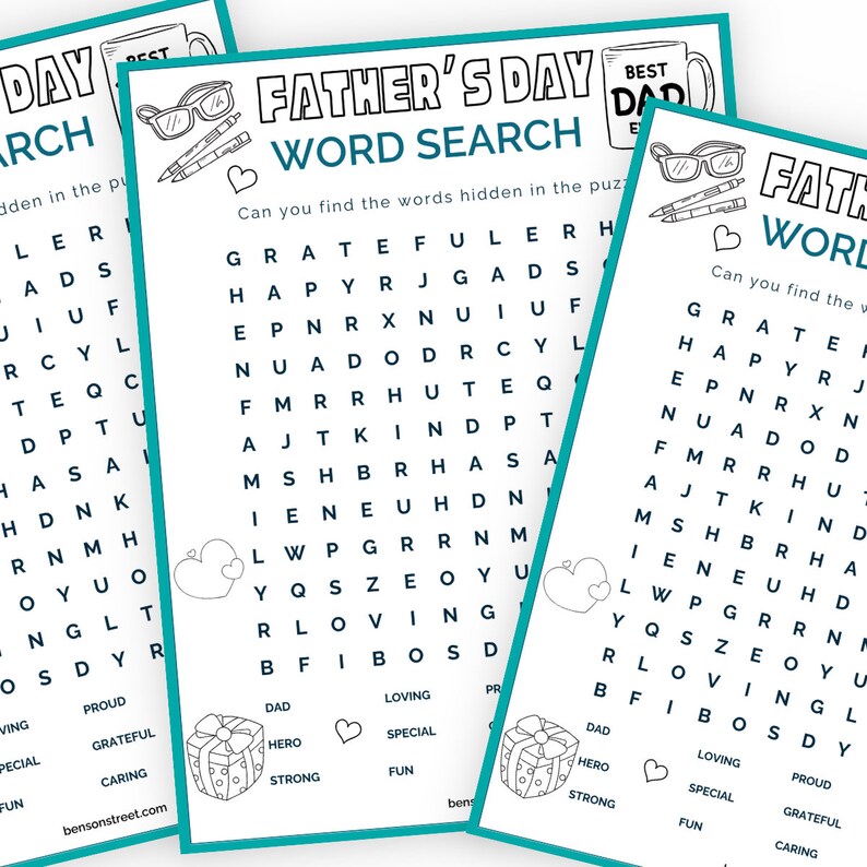 Father's Day Word Search | Word Search Game | Father's Day Game | Word ...
