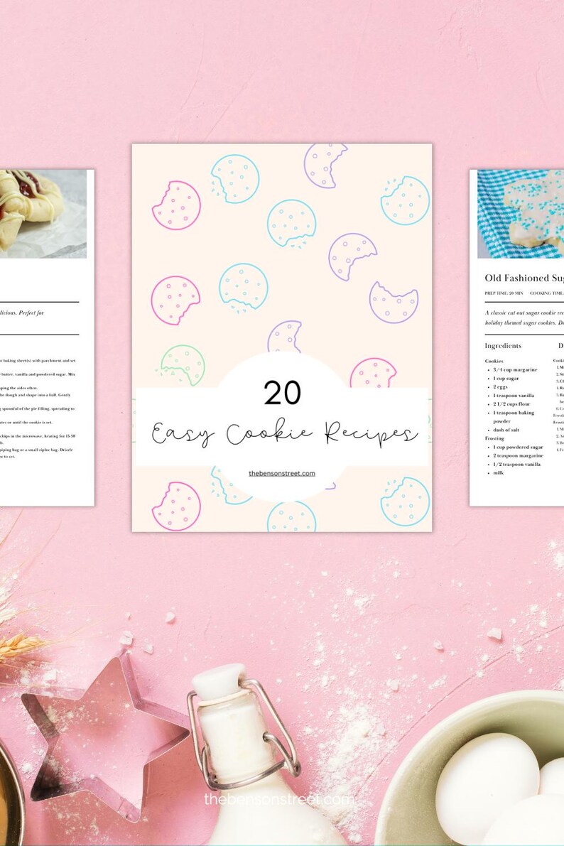 20 Easy Cookie Recipes Printable Recipe Book (digital Download/pdf File ...