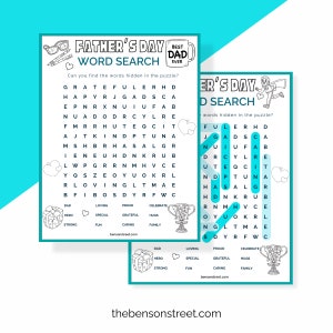Father's Day Word Search | Word Search Game | Father's Day Game | Word ...