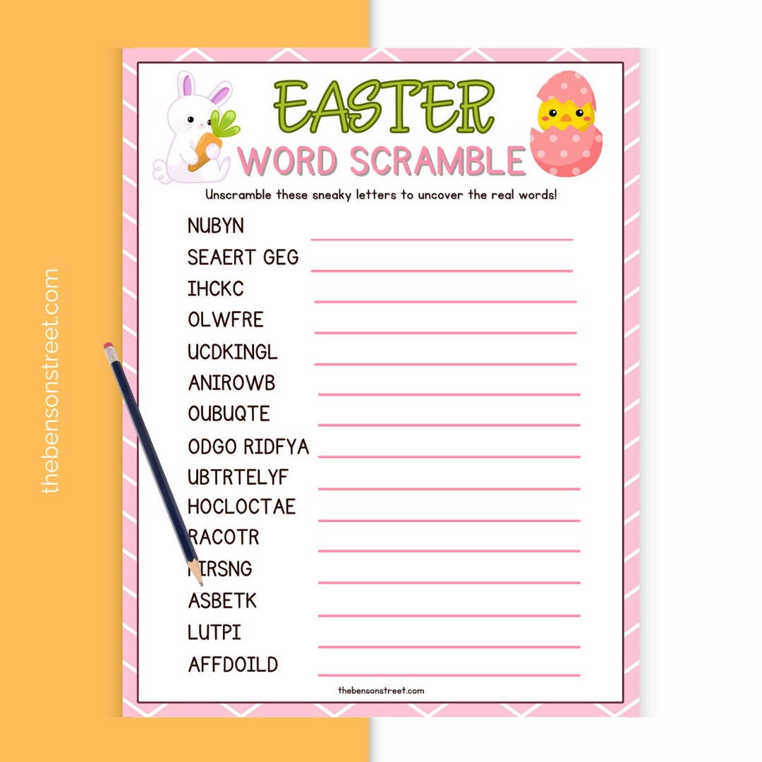 Easter Word Scramble for Kids | Easter Word Game | Easter Printables ...