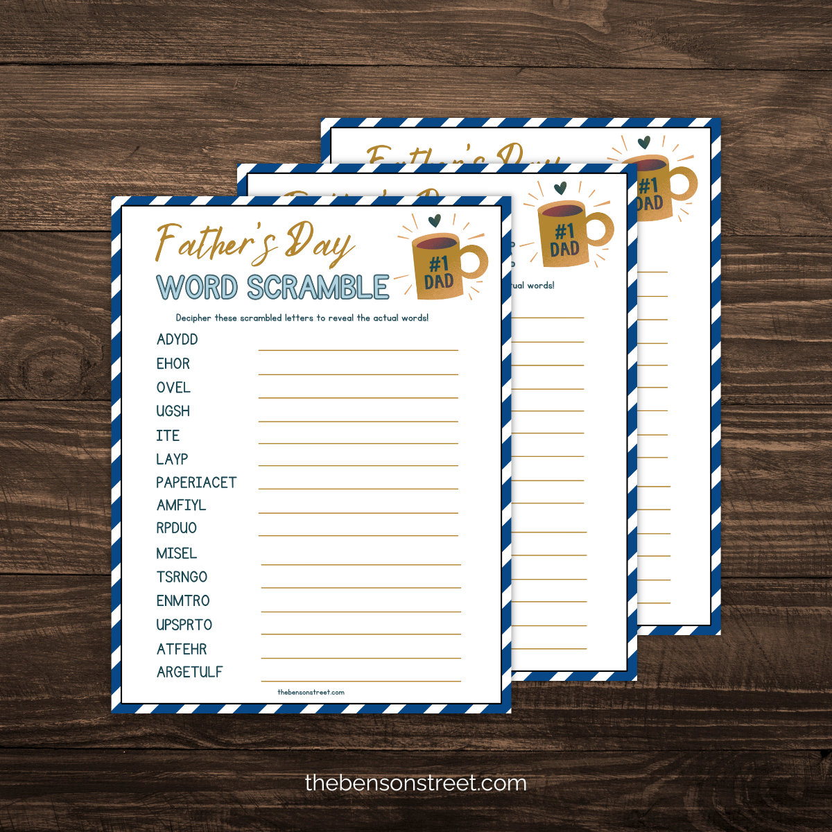 Father's Day Word Scramble Word Scramble Game Father's Day Game Word ...
