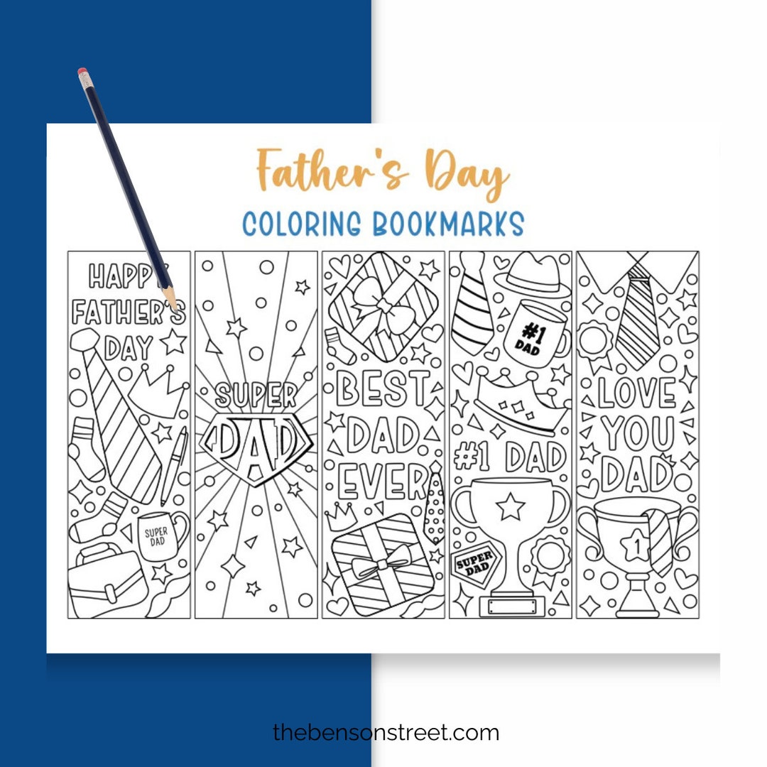 Father's Day Bookmarks | Coloring Bookmarks | Printable Father's Day ...