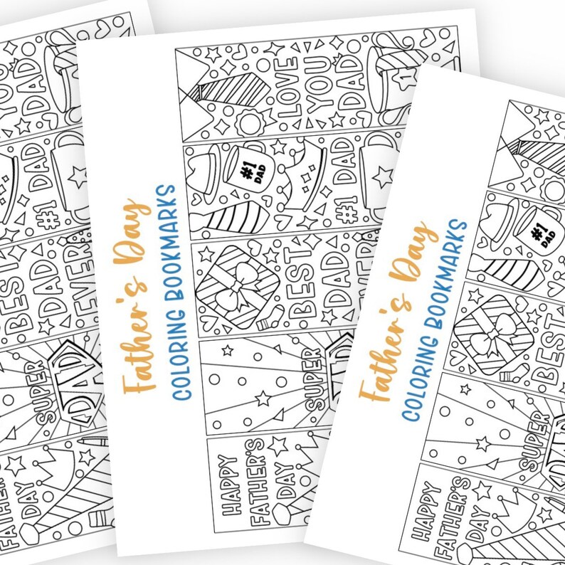 Father's Day Bookmarks | Coloring Bookmarks | Printable Father's Day ...