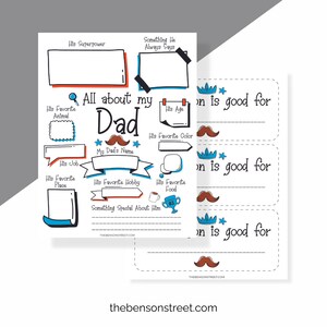 All About My Dad | Father's Day Coupons | Father's Day Questionnaire ...