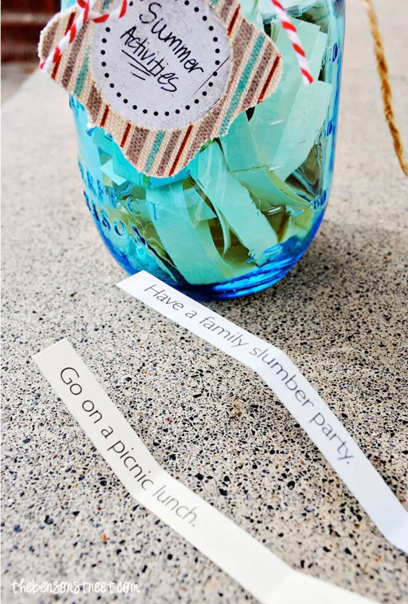 Printable Summer Fun Activities Jar. Summer Activities List. Printable ...