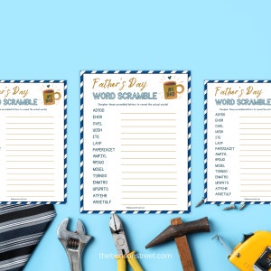 Father's Day Word Scramble | Word Scramble Game | Father's Day Game ...