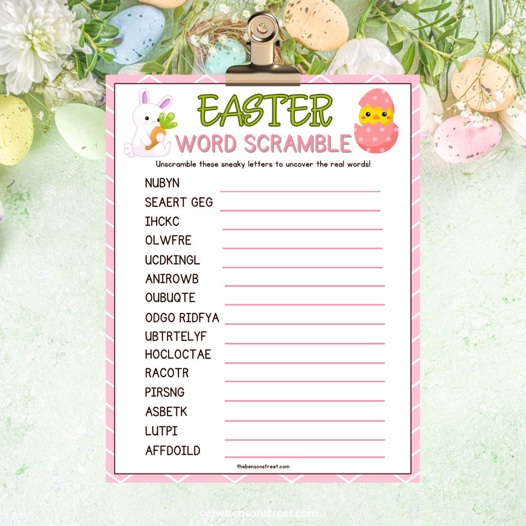 Easter Word Scramble for Kids | Easter Word Game | Easter Printables ...