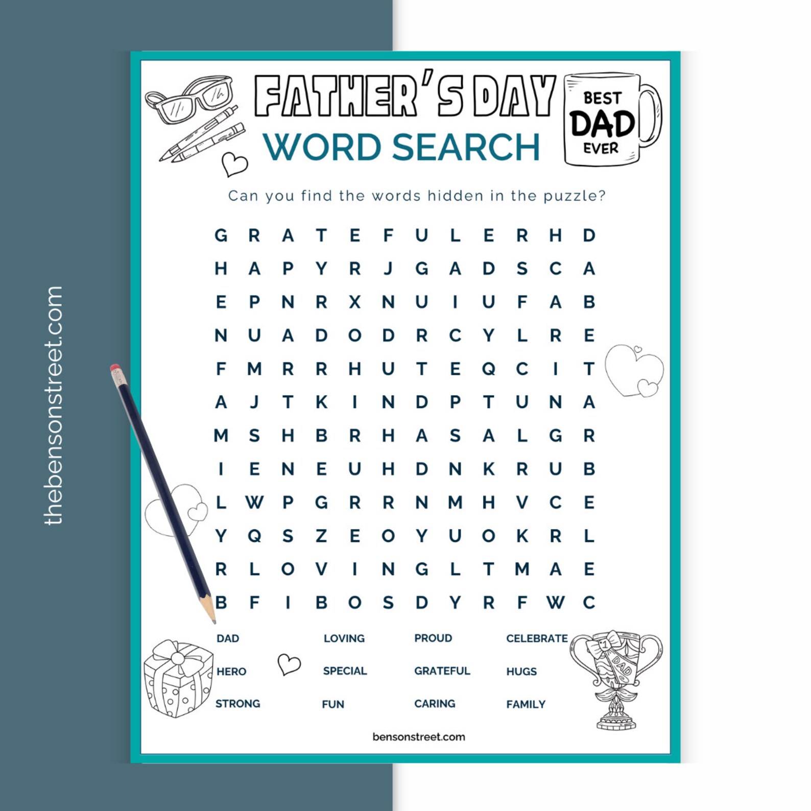 Father's Day Word Search | Word Search Game | Father's Day Game | Word ...