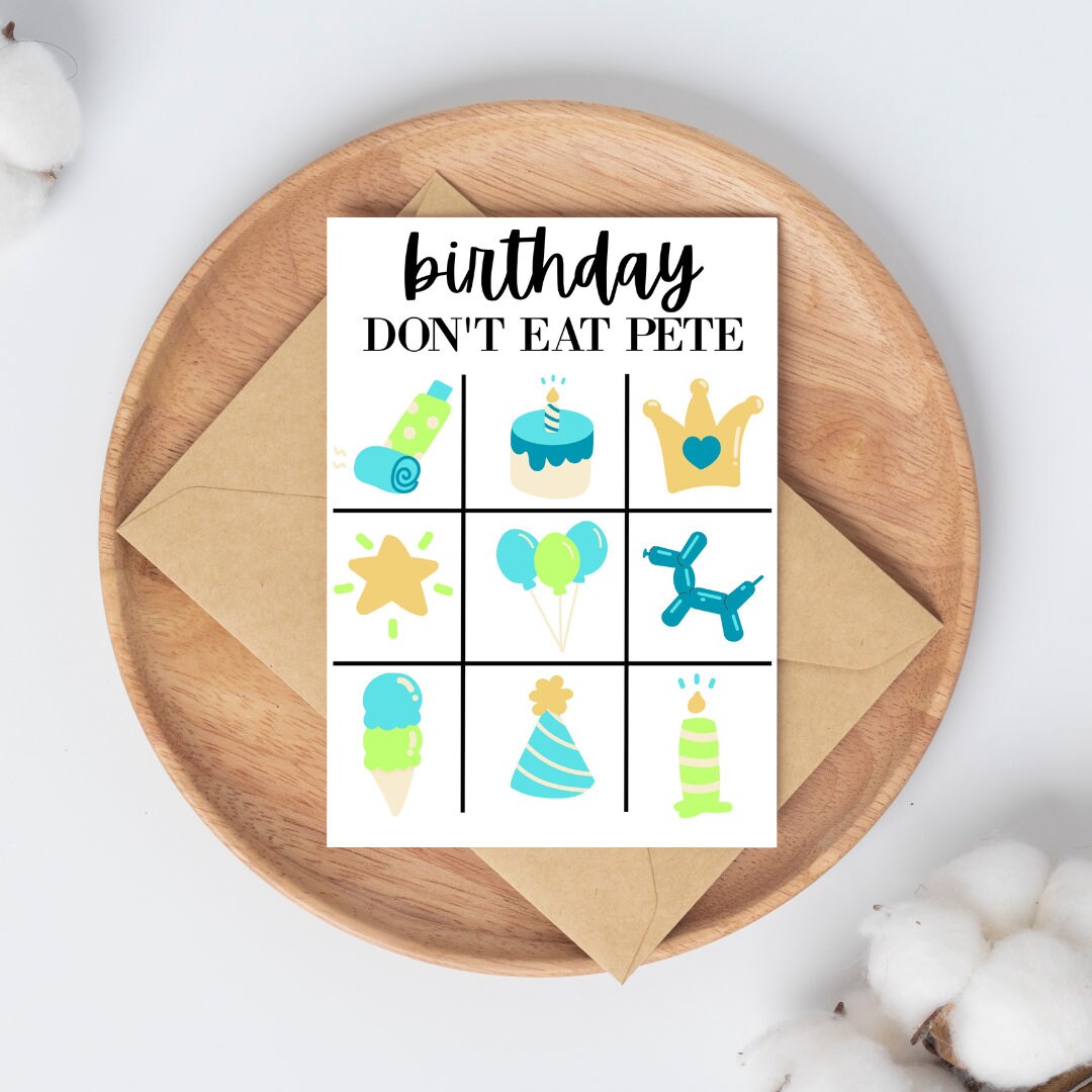 Boy Birthday Don't Eat Pete / Printable Birthday Games / Printable ...