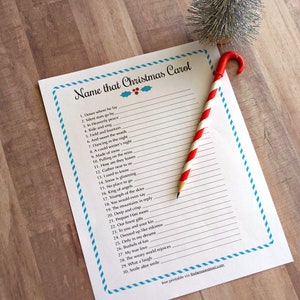 Name That Carol Printable Game: Christmas Party (digital File) - Etsy