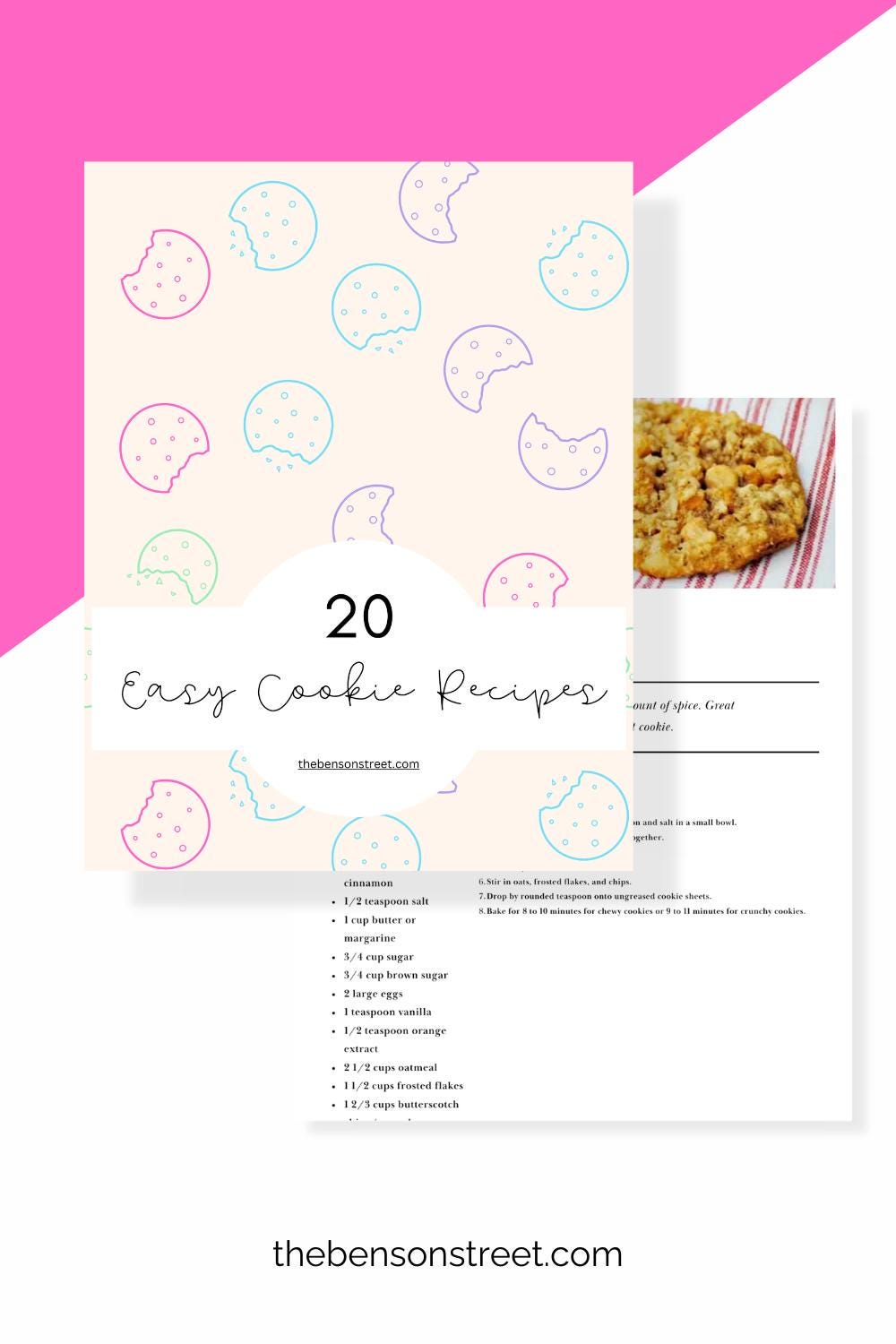 20 Easy Cookie Recipes Printable Recipe Book (digital Download/pdf File ...