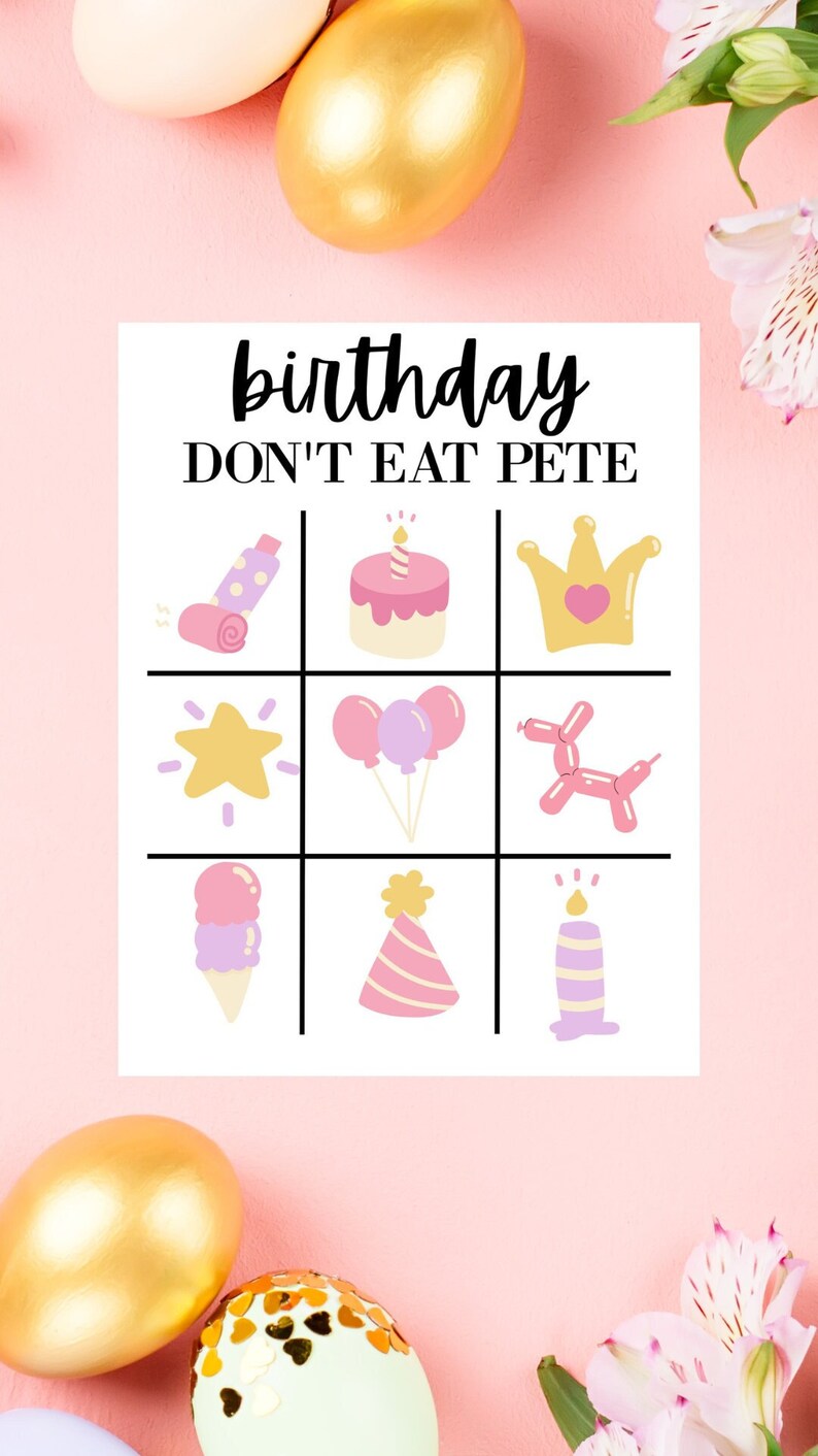 Girl Birthday Don't Eat Pete / Printable Birthday Games / Printable ...