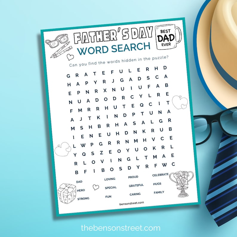 Father's Day Word Search | Word Search Game | Father's Day Game | Word ...