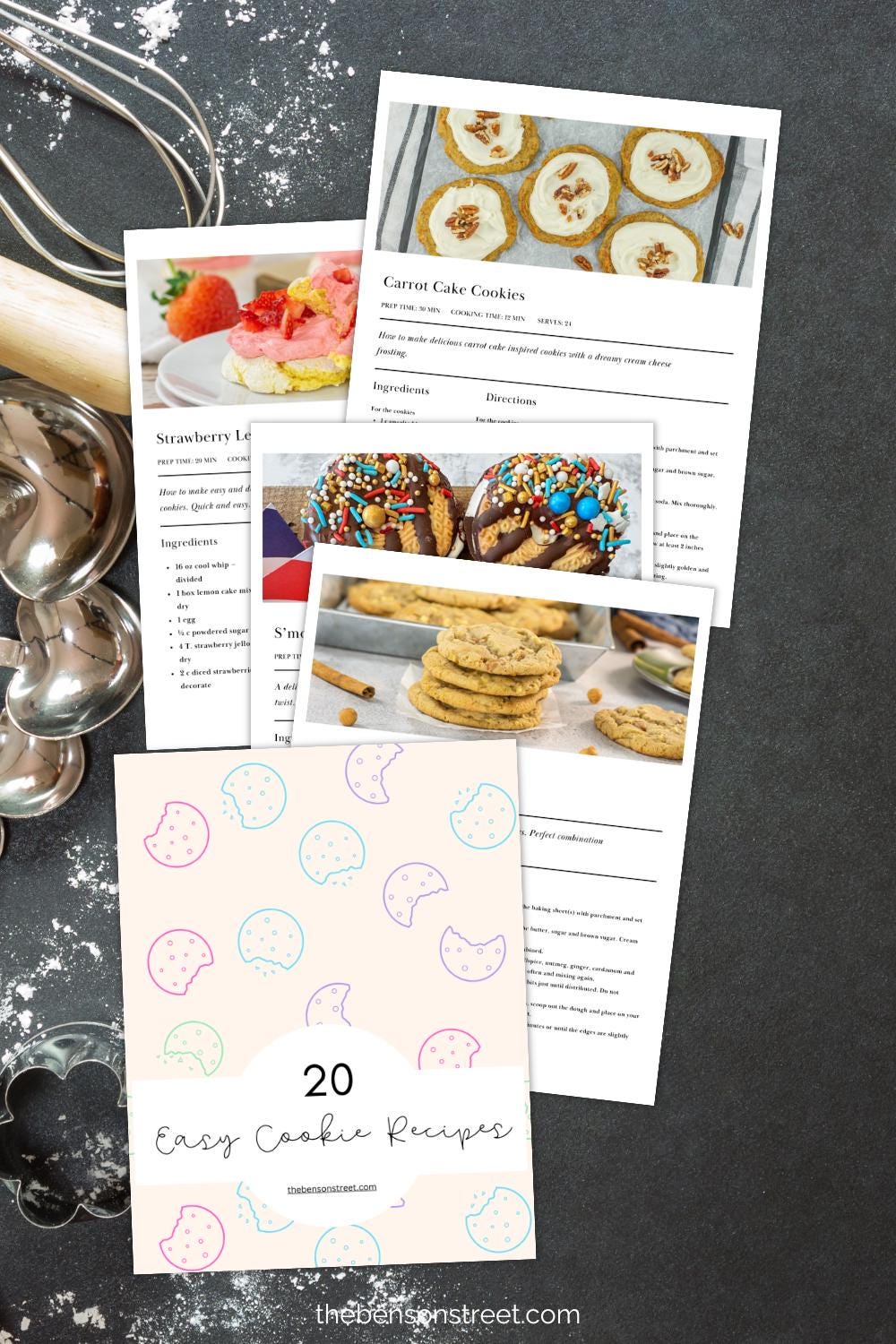 20 Easy Cookie Recipes Printable Recipe Book (digital Download/pdf File ...