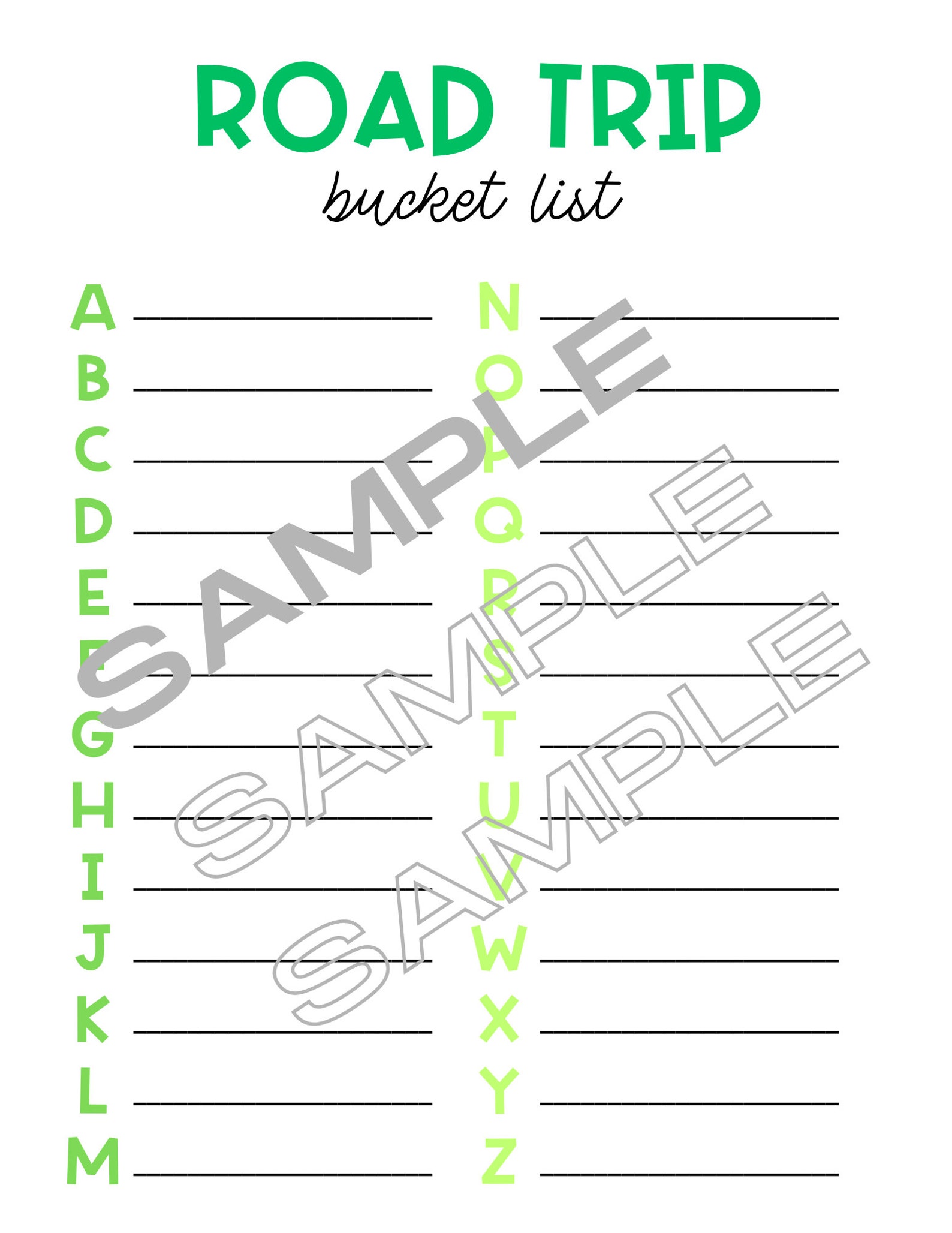 Printable ABC Road Trip Scavenger Hunt: Kids Travel Games (digital ...