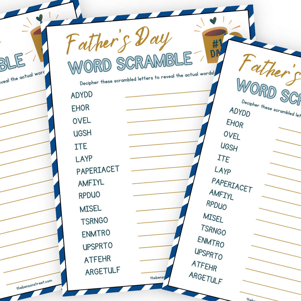 Father's Day Word Scramble Word Scramble Game Father's Day Game Word ...