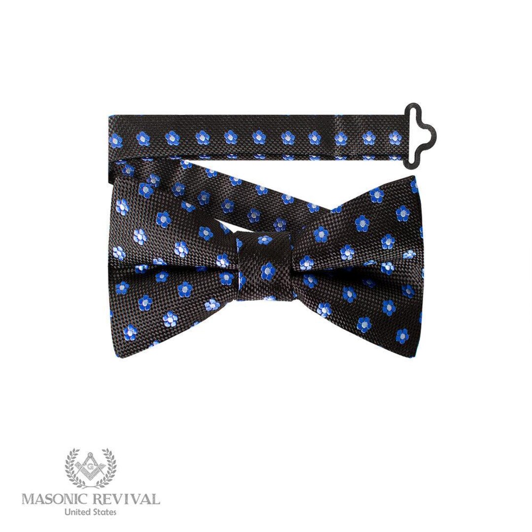 Forget Me Not Black Bow Tie (pre-tied) - Etsy