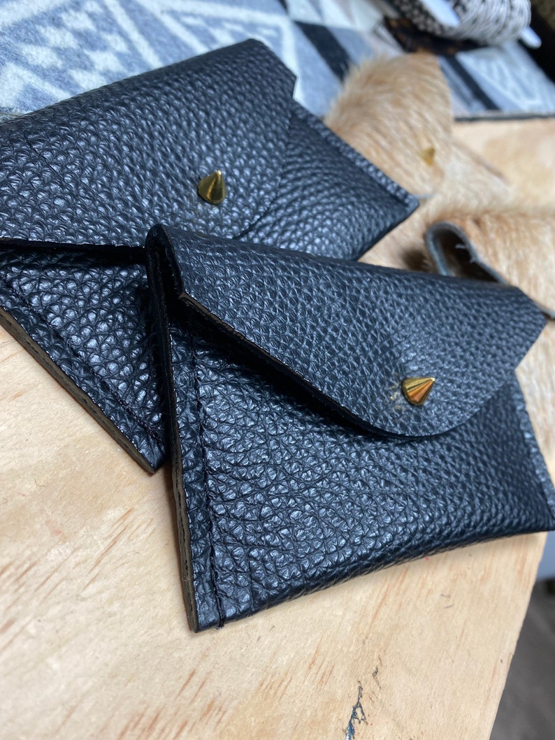 Leather Mini Wallet Leather Card Holder - Etsy