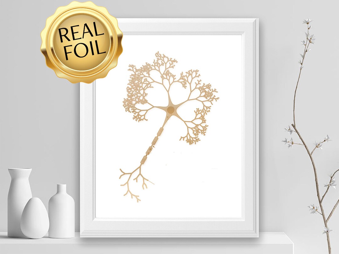 Neuron 8x10 Gold Foil Neuron Art Neuroscience Art - Etsy