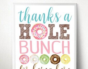 Donut Thank You Sign Printable Donut Sign Donut Appreciation | Etsy