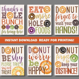 Donut Party Signs. 10x8 5x7 Digital Bundle. Printable Donut | Etsy
