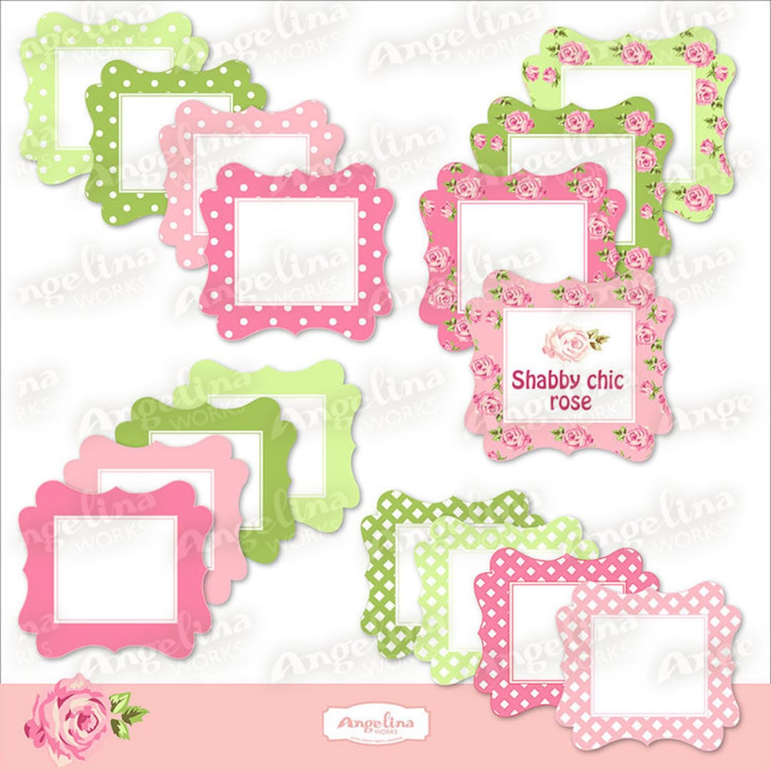 16 Digital Printable Shabby Chic Frame Labels for Scrapbooking - Etsy