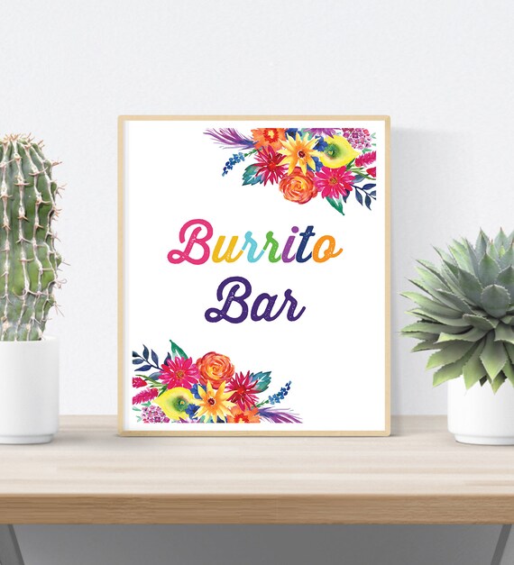 Instant Download Fiesta Party Burrito Bar Sign. Mexican Fiesta - Etsy
