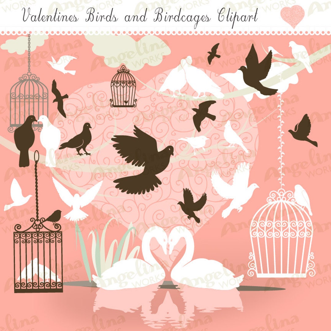 Digital Valentine Love Card Set. Scrapbook Clipart Elements - Etsy