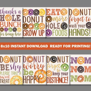 Donut Party Signs. 10x8 5x7 Digital Bundle. Printable Donut | Etsy